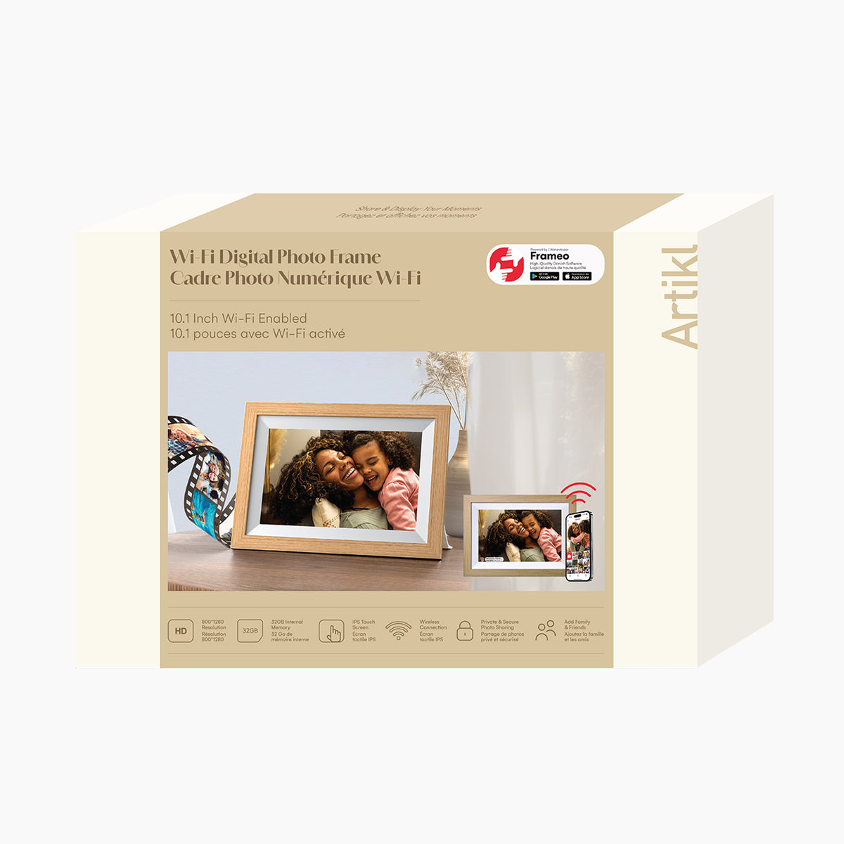 Frameo Classic WiFi Enabled Digital Photo Frame 10.1'' Burlywood