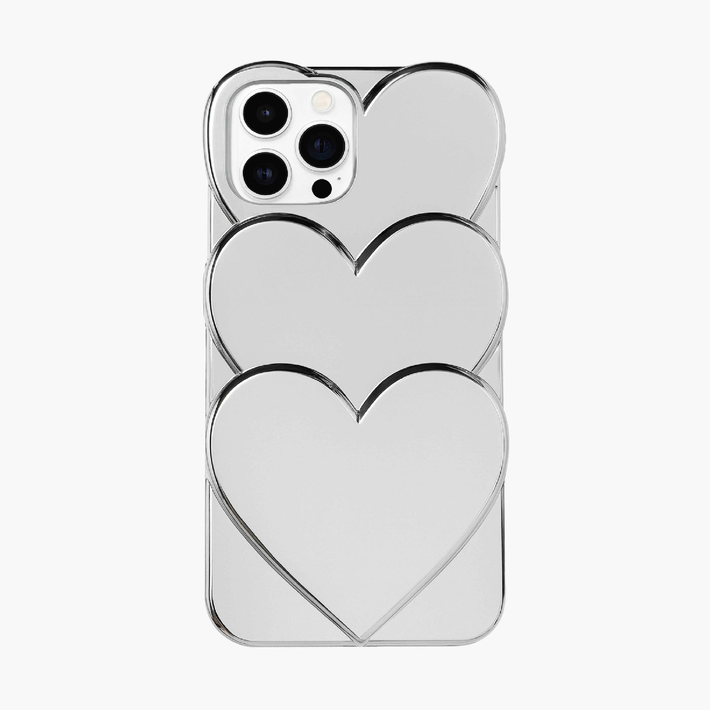 Stuck Heart Phone Case for iPhone 16 Pro Max - Silver